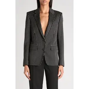 TOM FORD Pinstripe Wool Blend Barathea Jacket