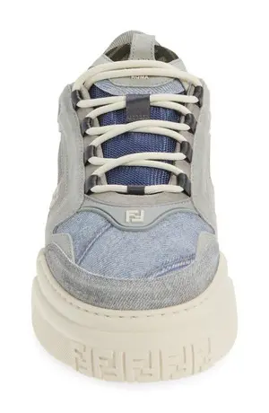 Fendi Force Sneaker - F1v87-grig Denim Blu Denim
