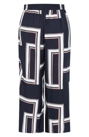 City Chic Printed Pull-on Wide Leg Pants