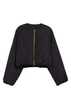 Alaïa Plié Collarless Bomber Jacket - Noir Alaia