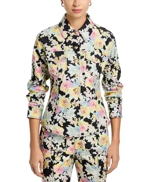 Cinq À Sept Canyon Ikat Bouquet Denim Jacket