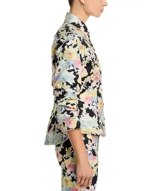 Cinq À Sept Canyon Ikat Bouquet Denim Jacket