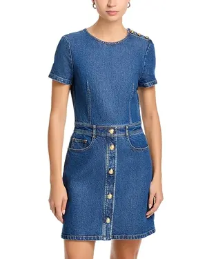 Cinq À Sept Niya Denim Mini Dress - Tide