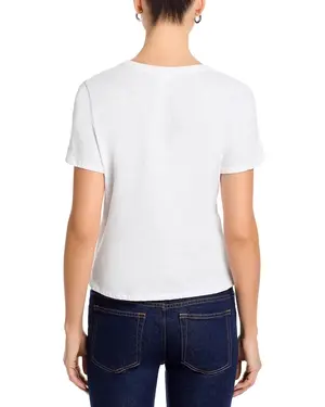 Cinq À Sept J'adore Heart Shrunken Tee - White/red