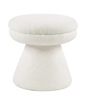 FURNITURE OF AMERICA Torio Mushroom Pedestal Fabric Ottoman - Beige