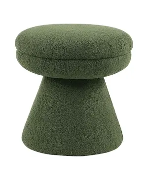 FURNITURE OF AMERICA Torio Mushroom Pedestal Fabric Ottoman - Green