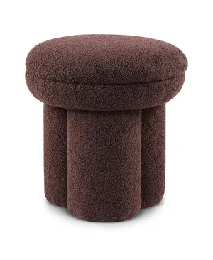 FURNITURE OF AMERICA Trina Pillar Base Fabric Ottoman - Brown