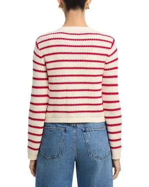 Aqua Striped Cotton Cardigan