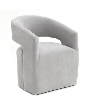 FURNITURE OF AMERICA Orion Modern Upholstered Accent Chair With Casters - Light Gray