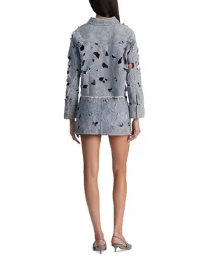 Alice + Olivia Finely Laser Cut Denim Shirt