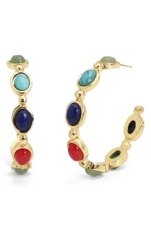 PETIT MOMENTS Bari Large Hoop Earrings - Gold/multi