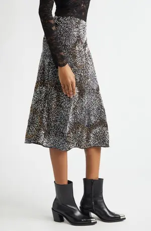 Rabanne Firework Embellished Crepe Midi Skirt