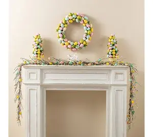 GLITZHOME 72'l Easter Egg Garland