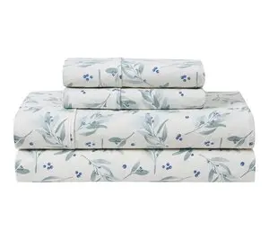 HALLMARK Leafage Brushed Cotton Flannel Sheet S Et, King
