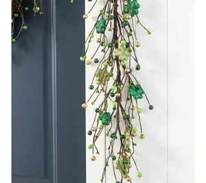 GLITZHOME 72'l St. Patrick's Shamrock Garland