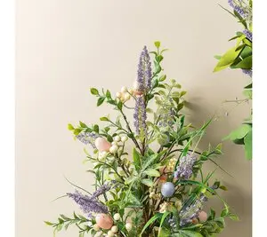 GLITZHOME 21'h Easter Egg & Lavender Table Tree Decor