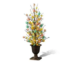 GLITZHOME 36'h Easter Egg Urn Porch Tree