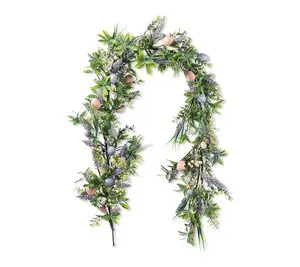 GLITZHOME 72'l Easter Egg & Lavender Garland