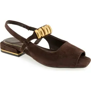 KENNETH COLE Illia Slingback Sandal - Chocolate Suede