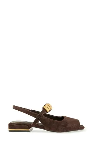KENNETH COLE Illia Slingback Sandal - Chocolate Suede