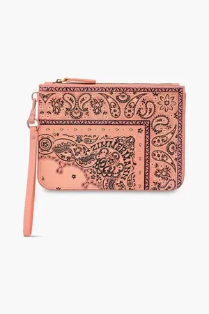Zimmermann Paisleyprint Pebbledleather Pouch - Peach