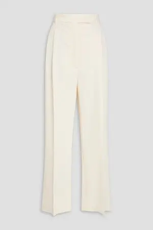 RÓHE Pleated Twill Wide-leg Pants - Off-white