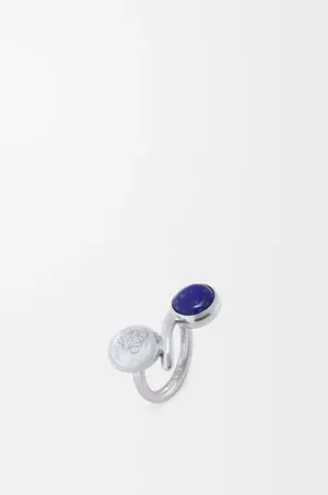 Loewe Anagram Pebble Ring - Silver/blue
