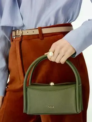 Furla Mini Nicole Grained Tote Bag - Green