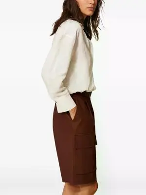 TWINSET Belted Cargo Bermuda Shorts