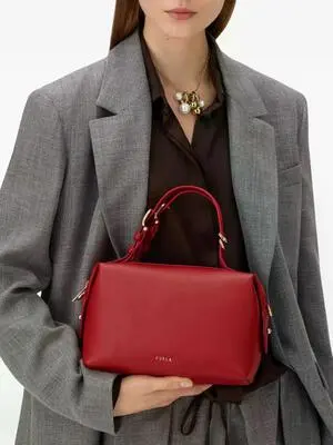 Furla Grained Leather Tote Bag - Red