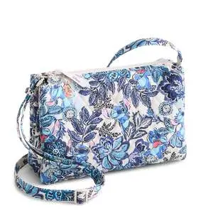 VERA BRADLEY Disney Foxbury Crossbody Bag In Stitch Leafy Blooms - Blue