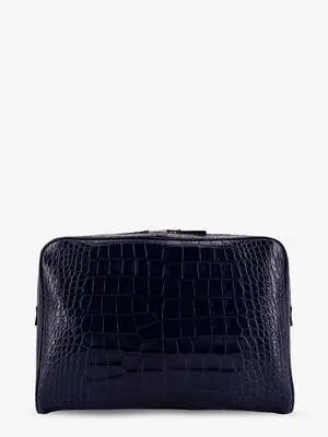 TOM FORD Croco Print Leather Laptop Pouch - Blue