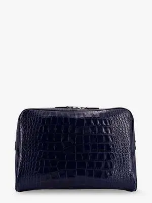 TOM FORD Croco Print Leather Laptop Pouch - Blue