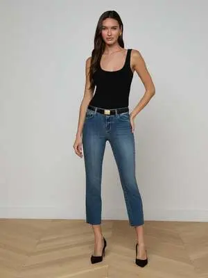 L'Agence Sada Cropped Slim-leg Jeans