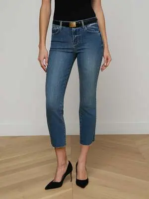 L'Agence Sada Cropped Slim-leg Jeans