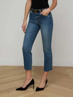 L'Agence Sada Cropped Slim-leg Jeans