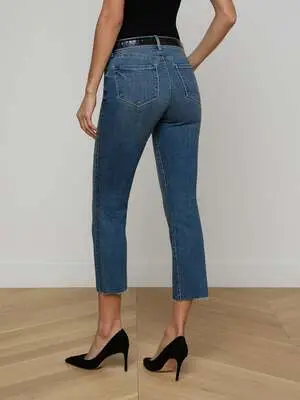 L'Agence Sada Cropped Slim-leg Jeans