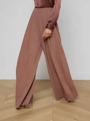 L'Agence Nova Pleated Wide-leg Trousers - Light Mink