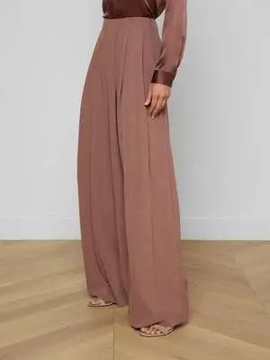 L'Agence Nova Pleated Wide-leg Trousers - Light Mink