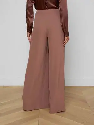 L'Agence Nova Pleated Wide-leg Trousers - Light Mink