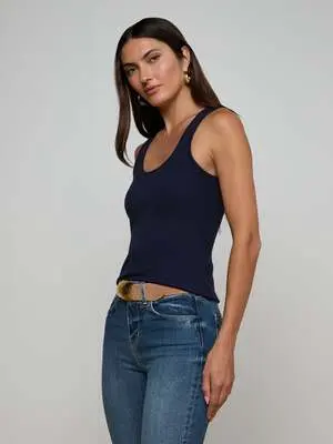 L'Agence Adira Scoopneck Tank Top - Midnight