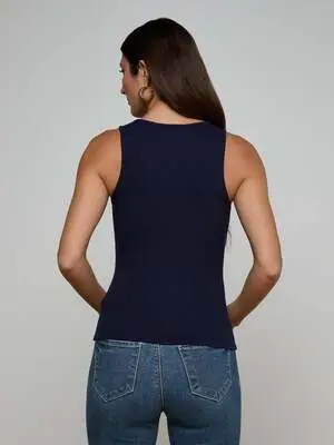 L'Agence Adira Scoopneck Tank Top - Midnight