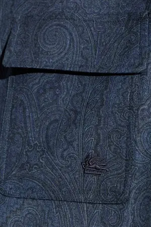 Etro Wool Jacket With Pockets - Blue