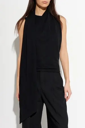 Ami Top With Decorative Pleat - Black