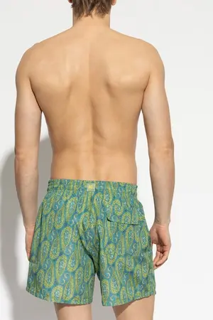 Etro Paisley Print Swim Shorts - Green