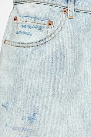 MAISON MARGIELA Raw Hem Denim Shorts - Blue