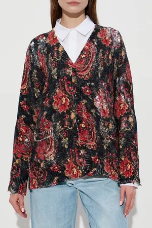 R13 Vintage-effect Cardigan - Multicolour
