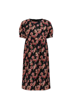 R13 Floral Print Dress - Black