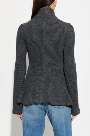 Alaïa Peplum Cardigan - Grey