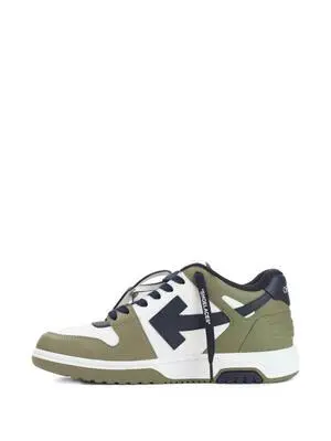 Off-White Out Of Office Arrow-logo Leather Sneakers - Green